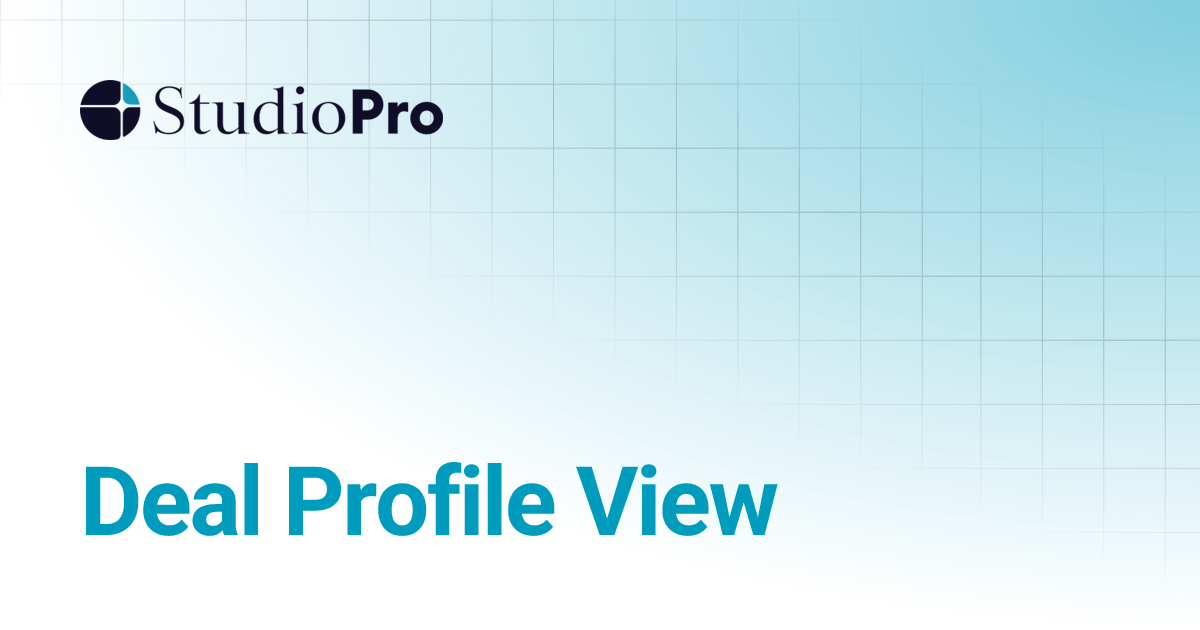 Deal Profile View | Studio Pro