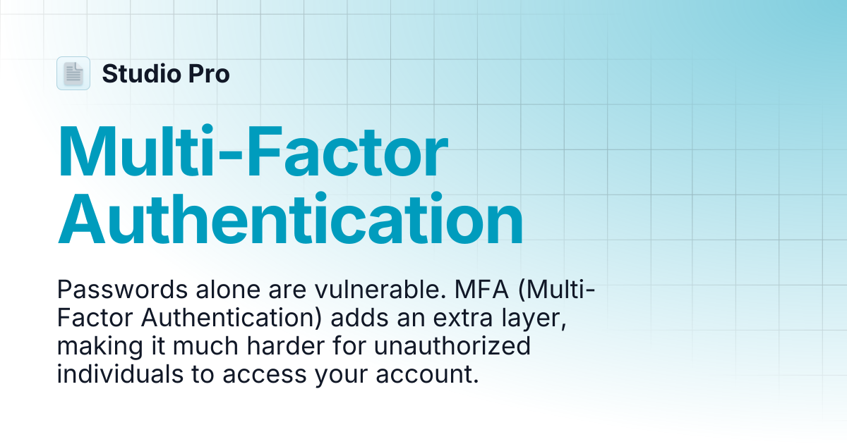 Multi-Factor Authentication | Studio Pro