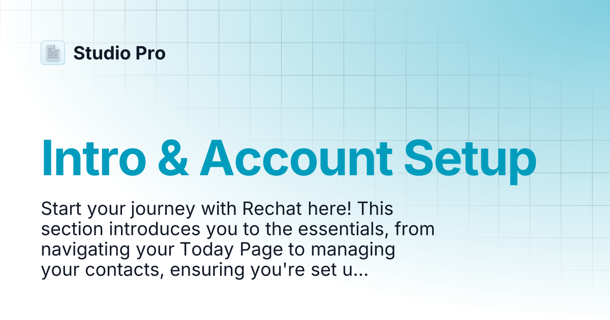 Intro & Account Setup | Studio Pro